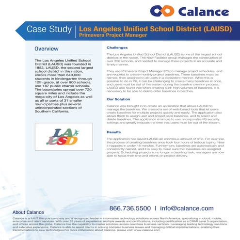 How Calance Simplified Project Management for LAUSD | PDF