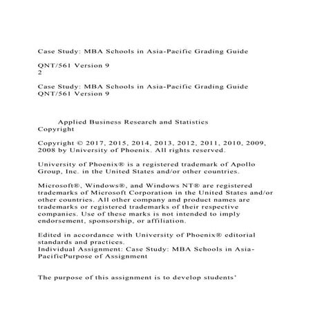 Case Study MBA Schools in Asia-Pacific Grading GuideQNT561.docx
