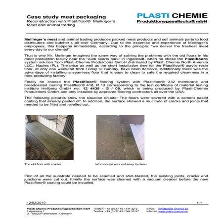 Plastifloor Case study meat packaging usa | PDF