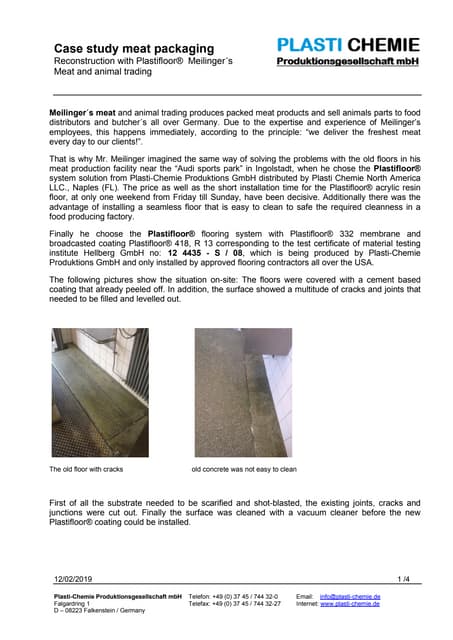 Case study meat packaging floors | PDF