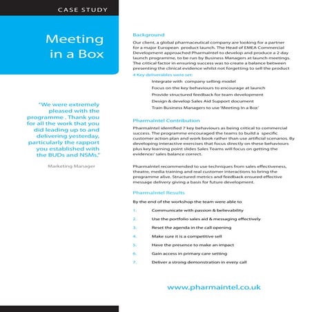 Case Study Meeting In A Box | PDF
