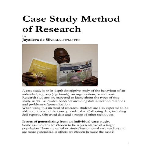 Case study method of research | PDF