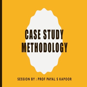 Case Study Methodology how to solve cases step by step | PPTX
