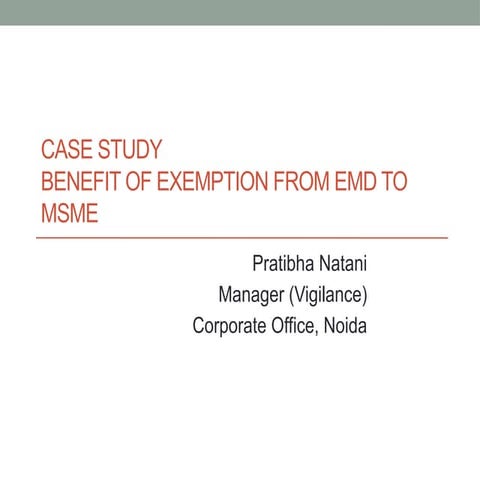 Case Study MSMe parties pertaining to procurement | PPT