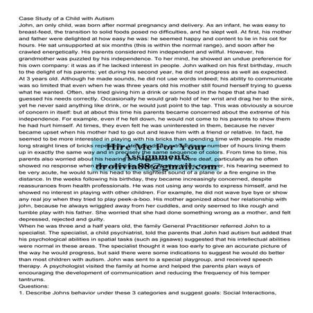Case Study of a Child with Autism John an only child was b.pdf