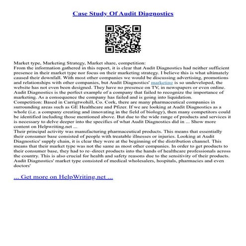 Case Study Of Audit Diagnostics | PDF | Human Resources | Business