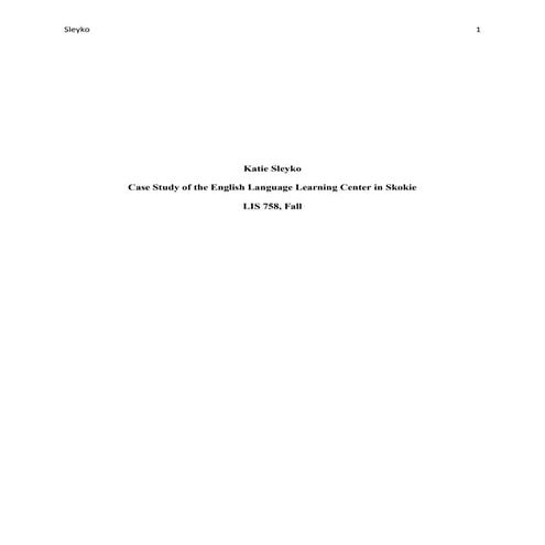 Case study of english language learners center in skokie | PDF