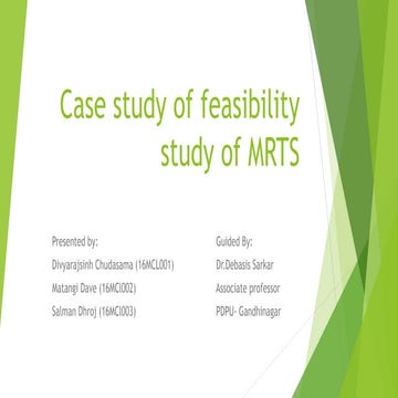 Case study of feasibility study of mrts | PPT