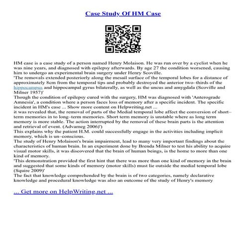 Case Study Of HM Case | PDF