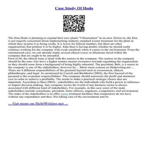 Case Study Of Hodo | PDF