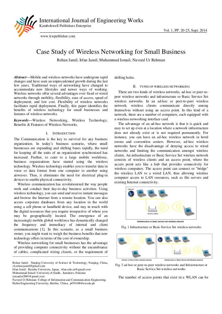 Case study of wireless networking for small business