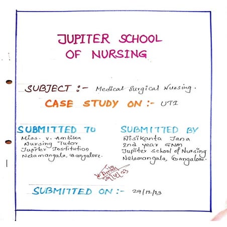 CASE STUDY ON -UTI(Urinary Tract Infection) | DOCX