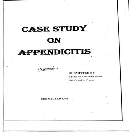 case study on appendicitis for MSc nursing students | PDF
