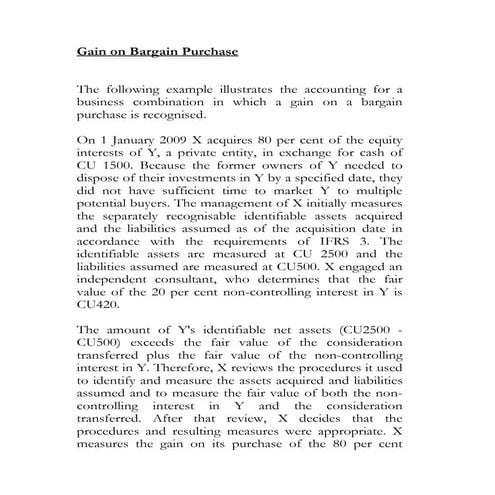 Case study on bargain purchase with answer 2 | PDF