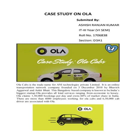 Case study on ola | DOCX