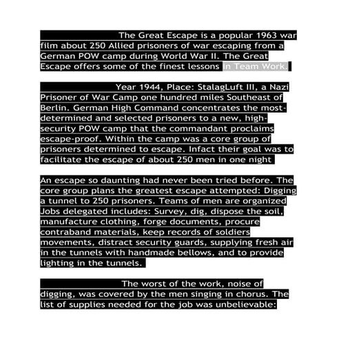 Case study on the great escape | DOCX