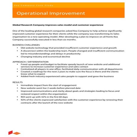 Case study global research firm - Operational Improvement | PDF