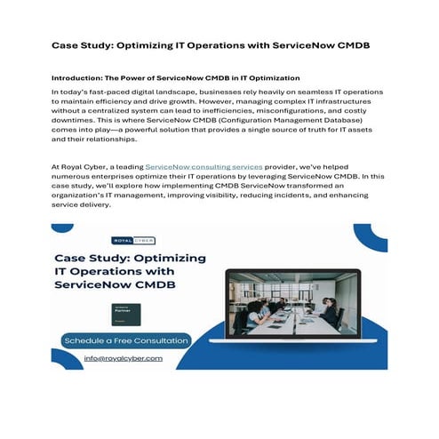 Case Study Optimizing IT Operations with ServiceNow CMDB.pdf