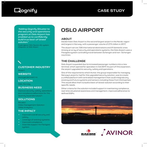 Case Study Oslo Airport | PDF