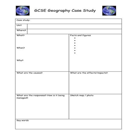 Geography Case Study 6x Hazardous Earth Case Studies OCR A Level