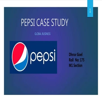 Presentation Of Pepsi Case1 | PPT
