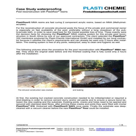 Case study pool reconstruction | PDF