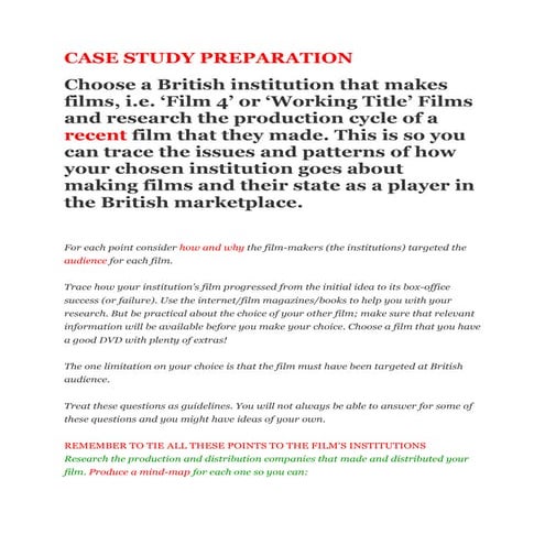 Case study preparation | DOCX