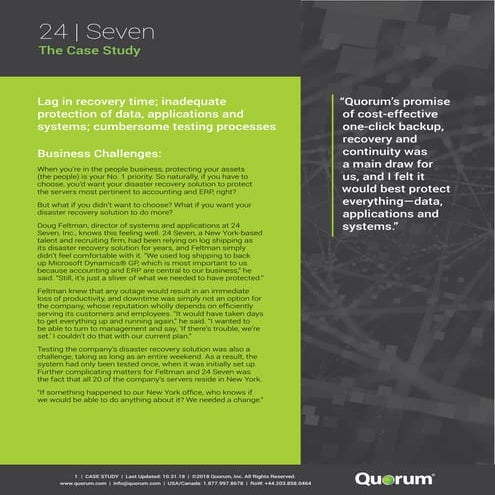 Quorum Case Study - 24 Seven | PDF
