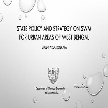 Case study related SWM in Kolkata - government policy | PPTX
