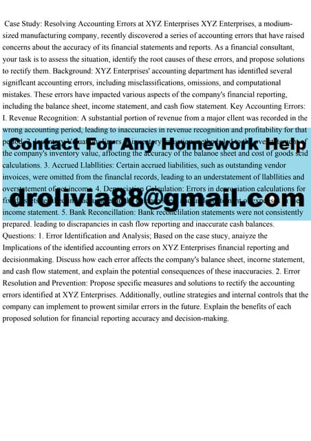 Impact Of Accounting Errors On Financial Statements Detection And Correction Pdf Stocks And