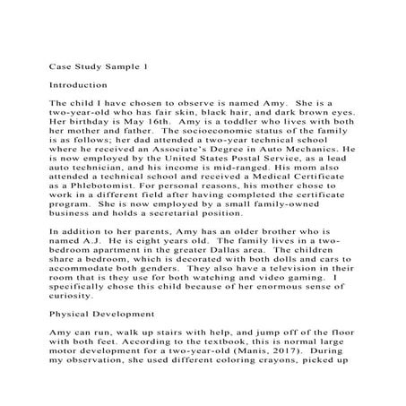 Case Study Sample 1Introduction The child I have chosen | PDF