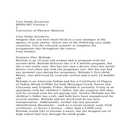 Case Study ScenariosBSHS405 Version 12University of Phoen.docx