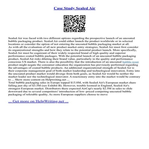 Case Study Sealed Air | PDF