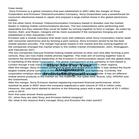 Case study Sony Ericsson is a global company that was es.pdf