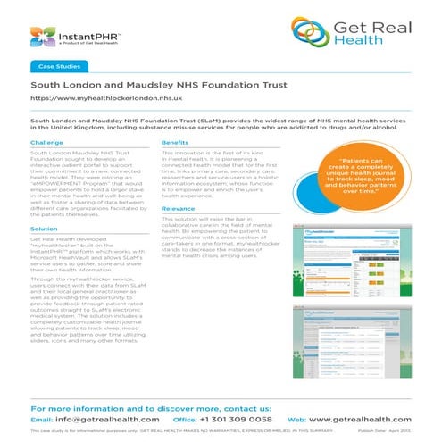 South London and Maudsley NHS Case Study | PDF