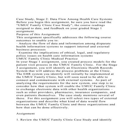 Case Study, Stage 2 Data Flow Among Health Care Systems Before .docx