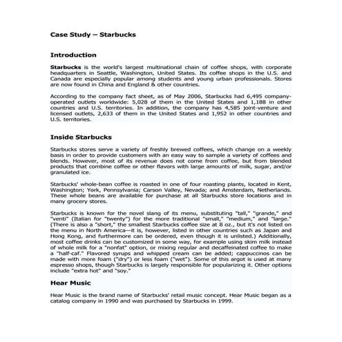 Case study starbucks | DOC