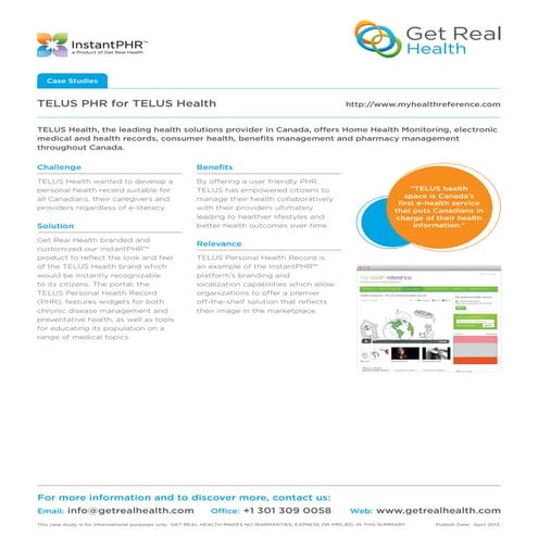 Telus Health PHR Case Study | PDF