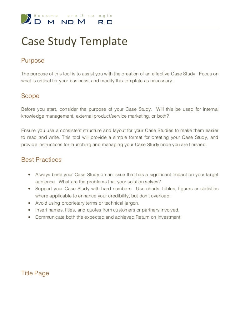 Case Study Template case-study-template