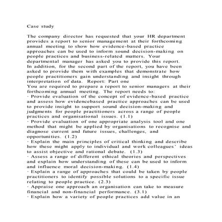 Case study The company director has requested that your HR depar | DOCX ...