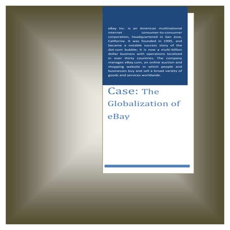 Case study the globalization of ebay v 1.1 | DOCX