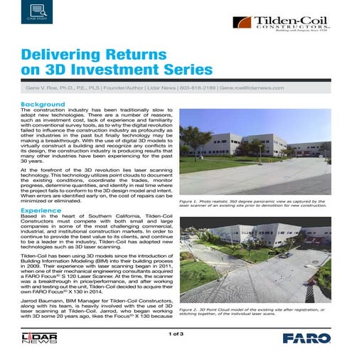 FARO Case study by Tilden-Coil | PDF