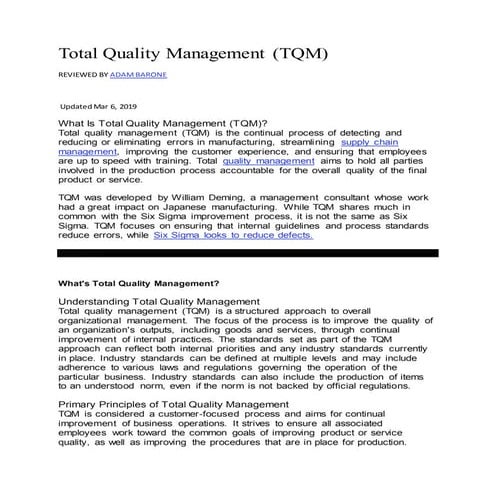 Case study tqm | DOCX