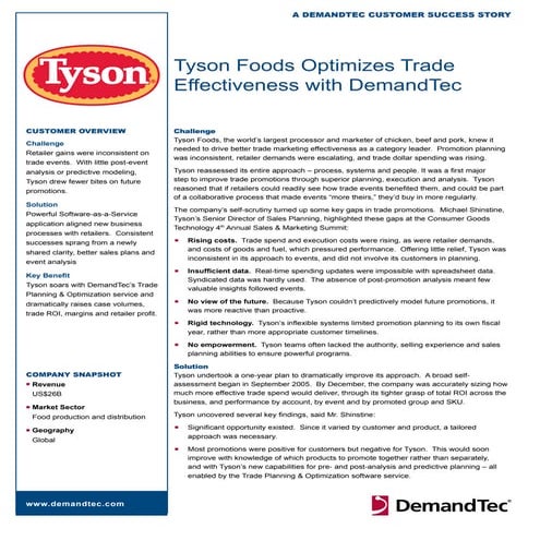 DemandTec Customer Case Study: Tyson Foods | PDF