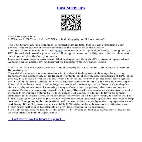 Case Study Ups | PDF