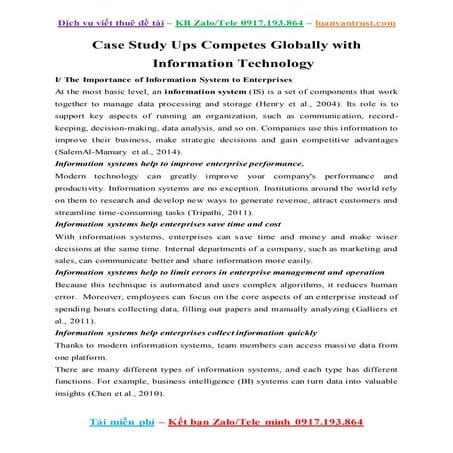 Case Study Ups Competes Globally with Information Technology.docx