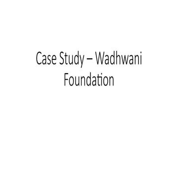 Case Study – Wadhwani Foundation upskilling | PPTX