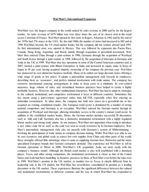 A Case Study Of Wal-Mart. | PDF