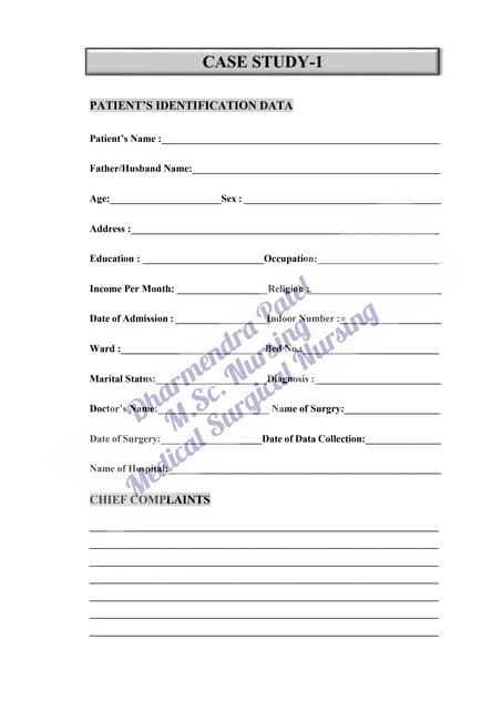 Case study format (Nursing) | PDF
