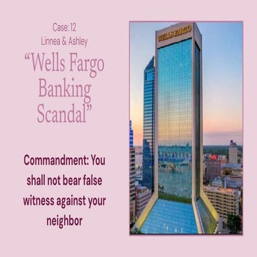 Wells Fargo banking scandal related to 9th Commandment | PDF
